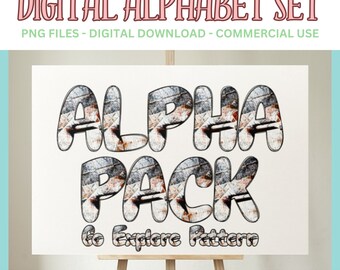 Pink Bricks Digital Alphabet Set, Printable PNG Alpha Pack Design ...
