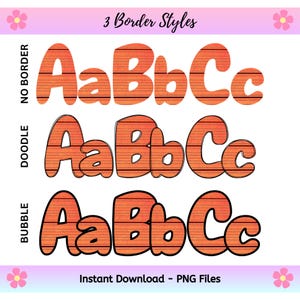 Orange Board Stripe Digital Alphabet Set, Printable PNG Alpha Pack ...