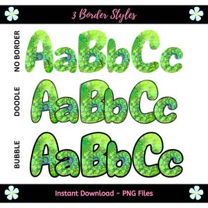 Lime Green Tie-dye Digital Alphabet Set, Printable PNG Alpha Pack ...