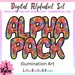 Rainbow Stars Digital Alphabet Set, Printable PNG Alpha Pack Design ...