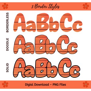Orange Board Stripe Digital Alphabet Set, Printable PNG Alpha Pack ...