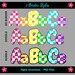 Bright Large Check Digital Alphabet Set, Printable PNG Alpha Pack ...