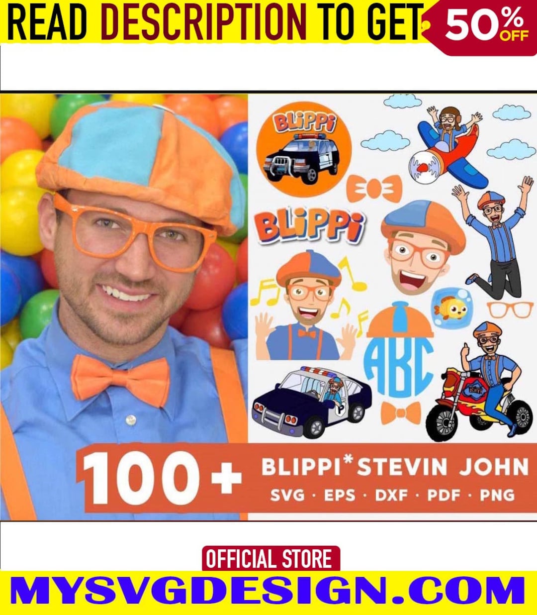 100 Blippi Png Bundle, Happy Birthday Blippi Png, Blippi Sublimation ...