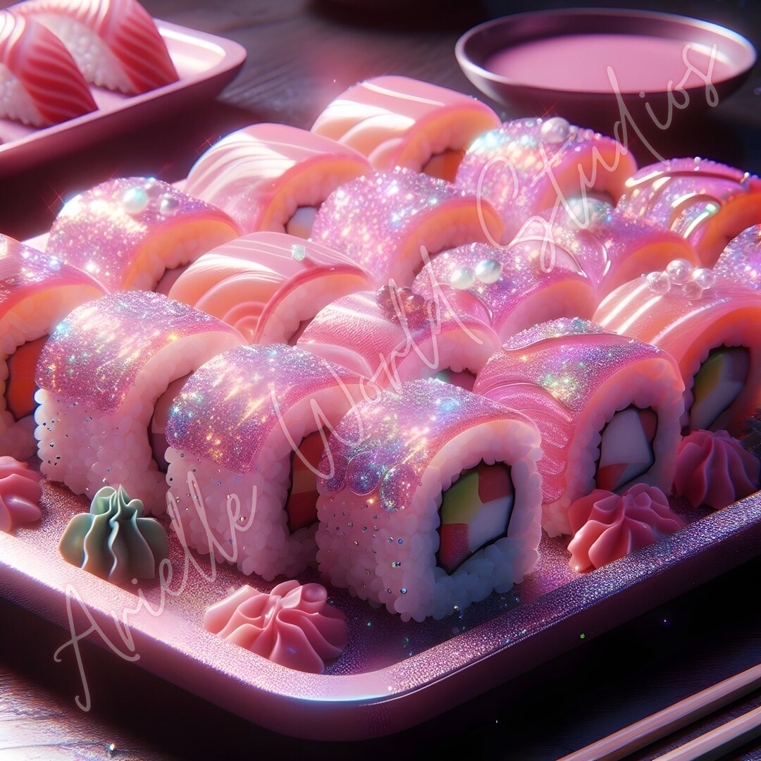 Glitter Sushi Clipart Cutting Machine Sparkly Sushi Digital Download ...
