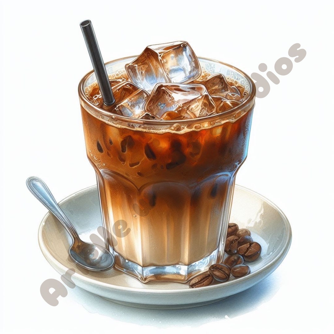 Watercolor Iced Coffee Png, Clipart, Digital Download, Digital File ...