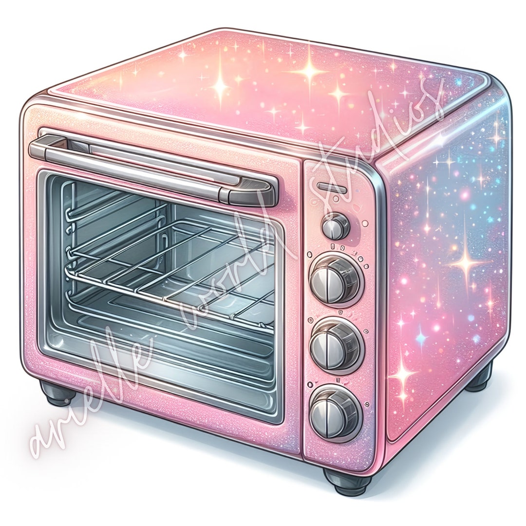 Pink Glitter Toaster Oven Clipart, Pastel, Sparkle, Png, Printable ...