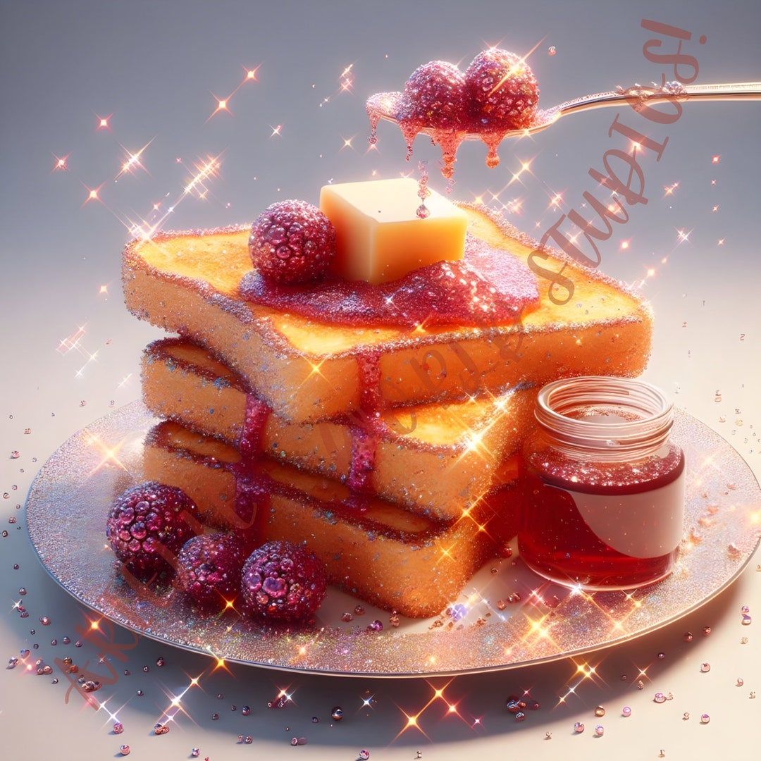Glitter French Toast Png , Sparkly Food, Clipart, Digital Download ...