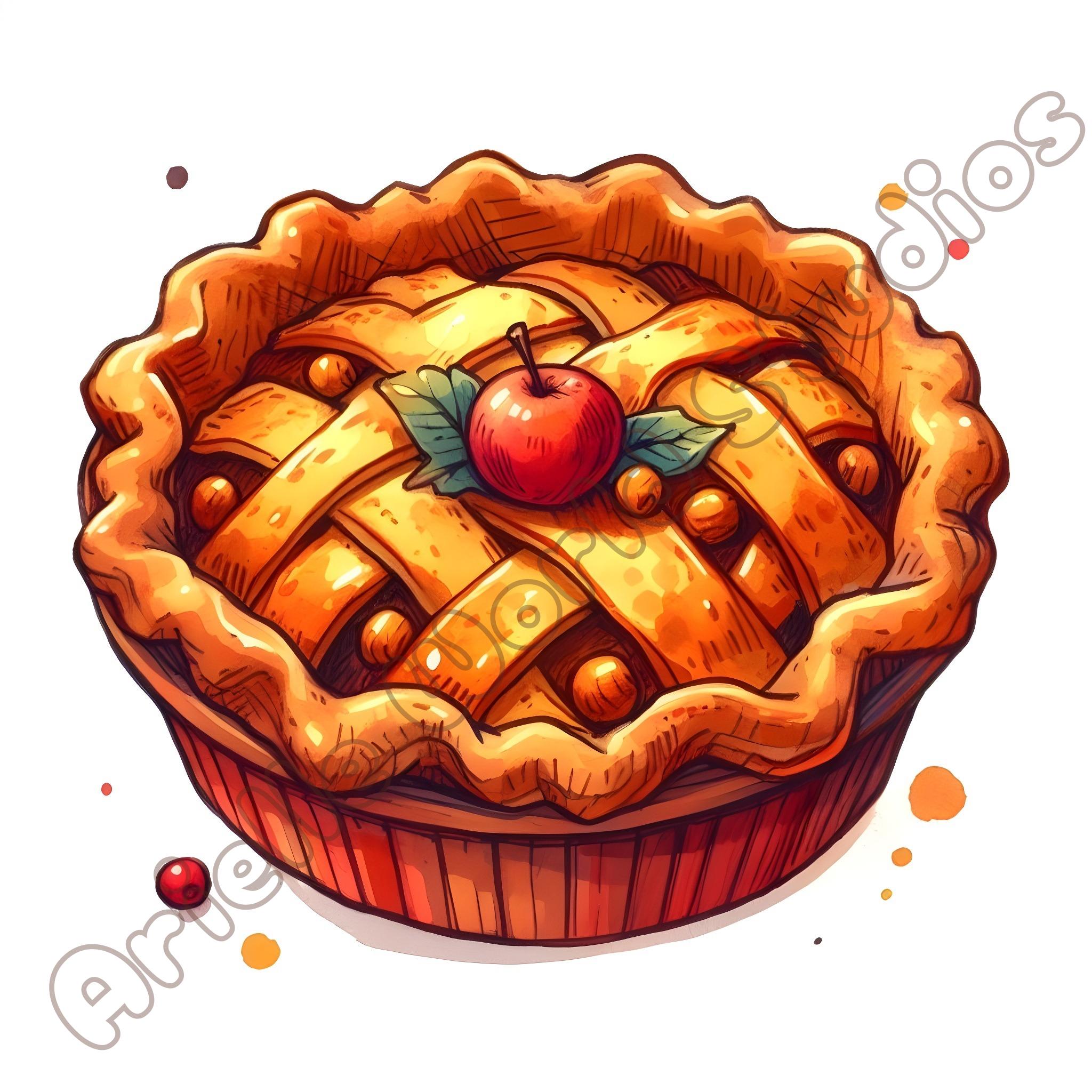 Apple Pie Clipart Harvest Dessert Downloadable Autumn Baked Goods ...