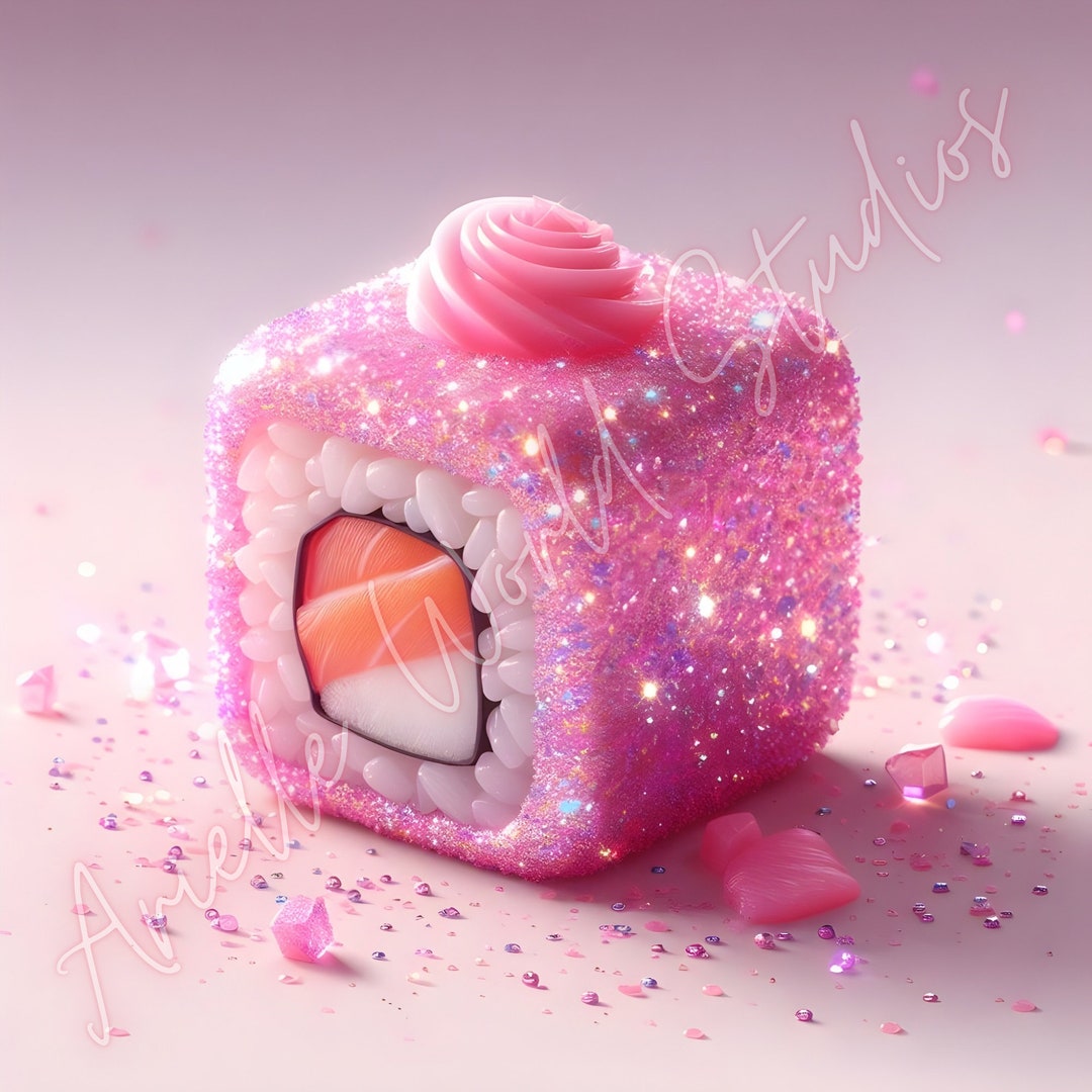 Glitter Sushi Clipart Cutting Machine Sparkly Sushi Digital Download ...