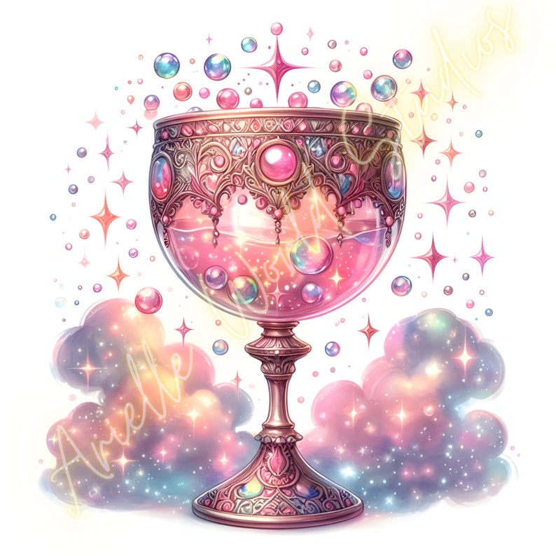 Pink Fantasy Cup Clipart, Goblet, Chalice, Fantasy, Commercial Use ...
