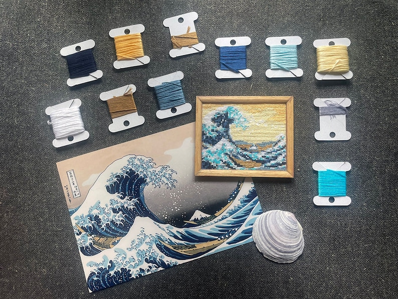 Digital Cross Stitch Pattern the Great Wave off Kanagawa - Etsy