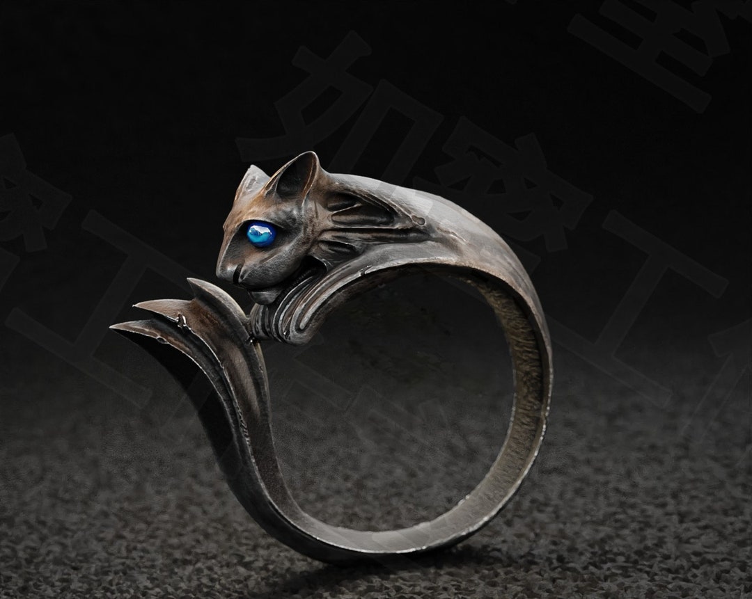 Dark Souls 3 Silver Ring Fan Art Cat Ring Silver Jewelry - Etsy