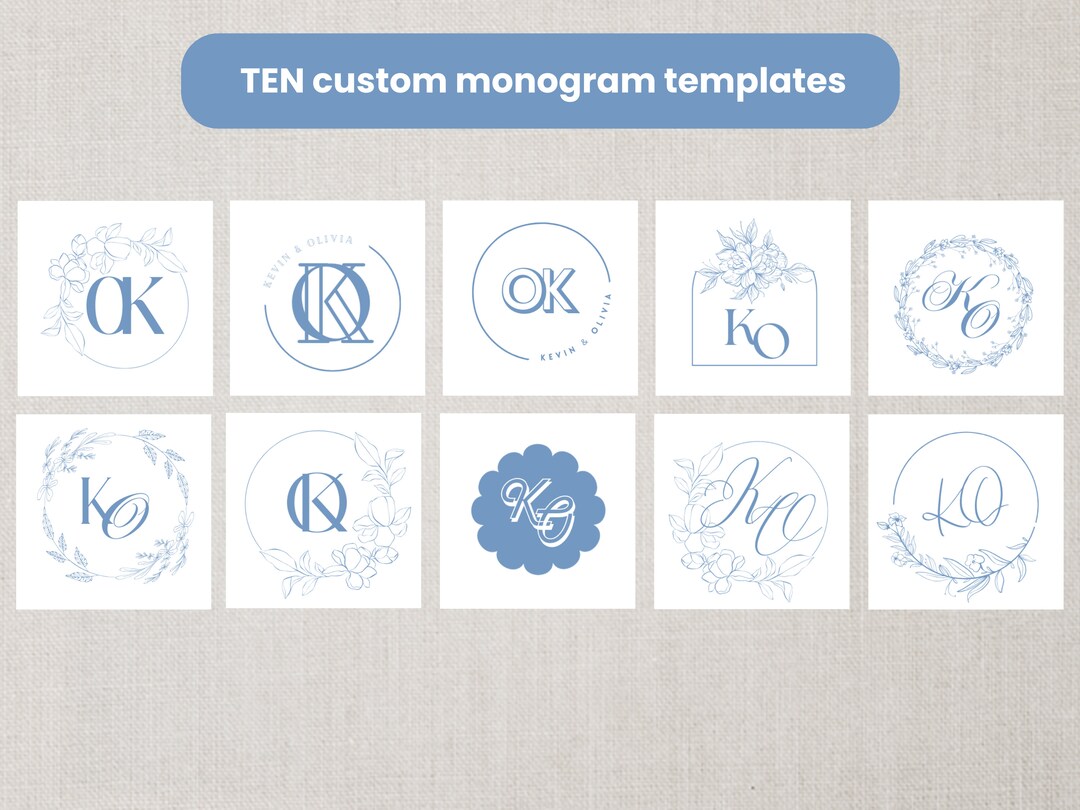 Custom Wedding Monogram, Custom Monogram PNG, Wedding Monogram Template ...