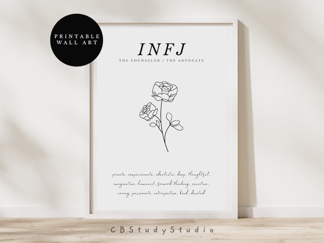 Floral INFJ Digital Print MBTI Prints MBTI Mbti Types Digital Prints ...