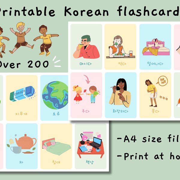 Korean Flashcards - Etsy