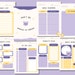 Set of 8 Printable Planner Sheets Purple Bear Cute Notebook Digital ...