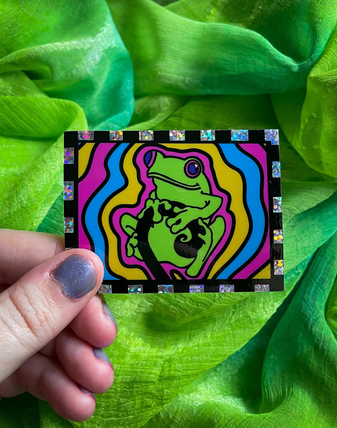 Groovy Pansexual Pride Red Eyed Tree Frog Glittery Sticker 3 X 2.5 - Etsy