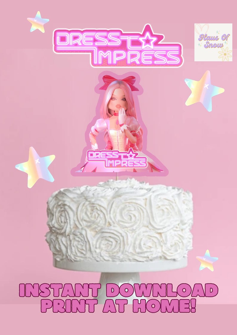 Roblox Dress to Impress DTI Cake Toppers 2 - Cupcake Design Printable ...