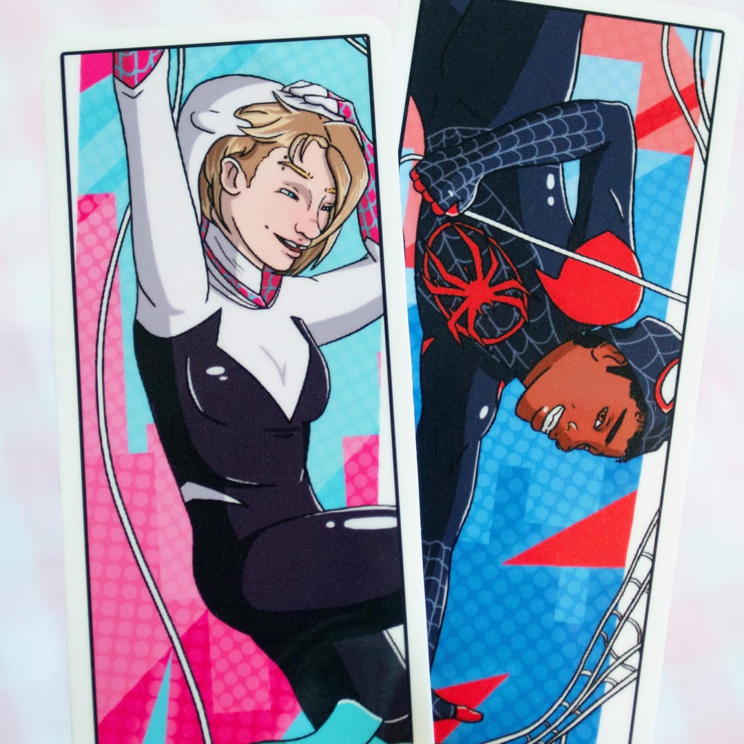 Spider-verse Stickers Gwen Miles // Miles Morales Gwen Stacy Stickers ...