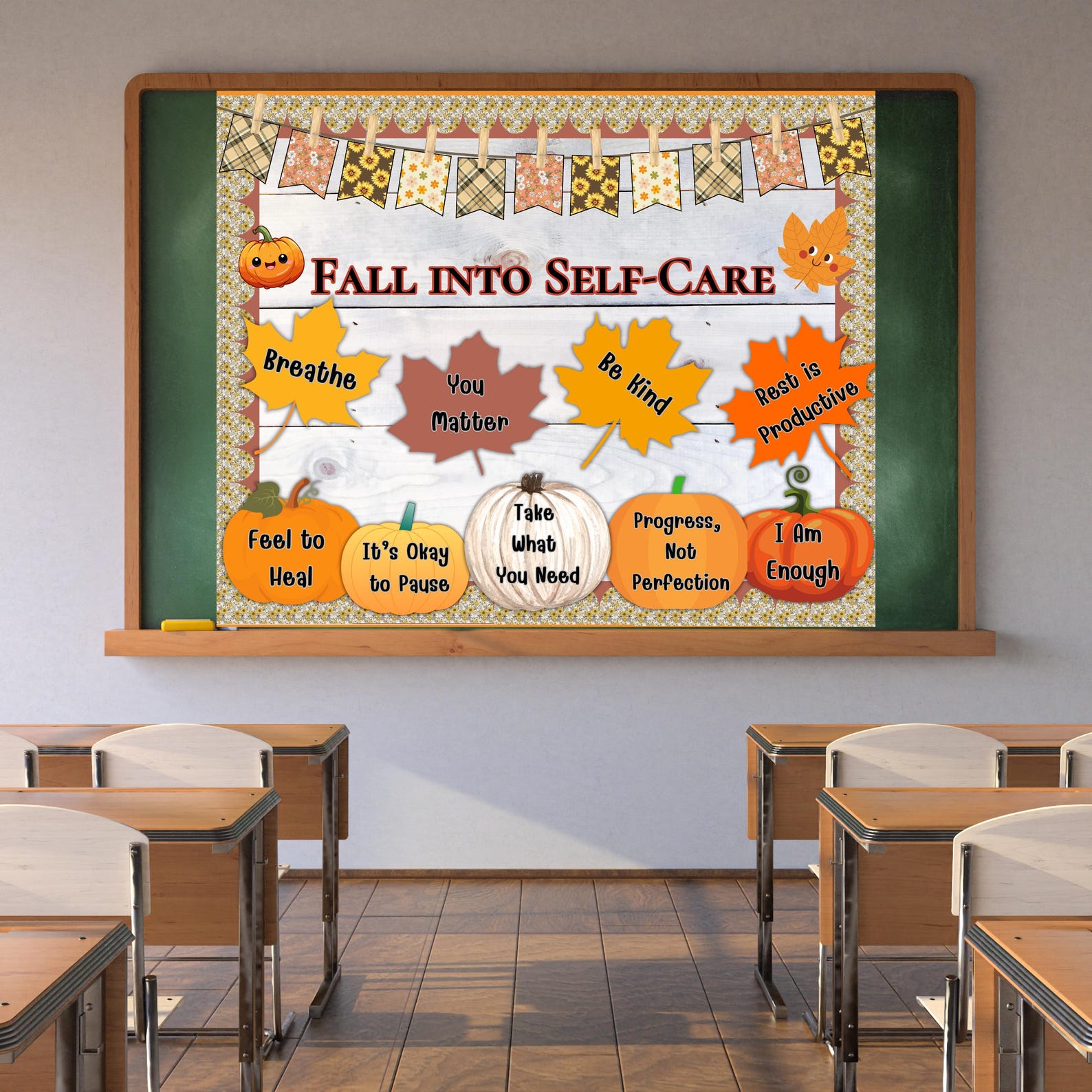Fall Classroom Decor – Self-care Bulletin Board – Printable Positive ...
