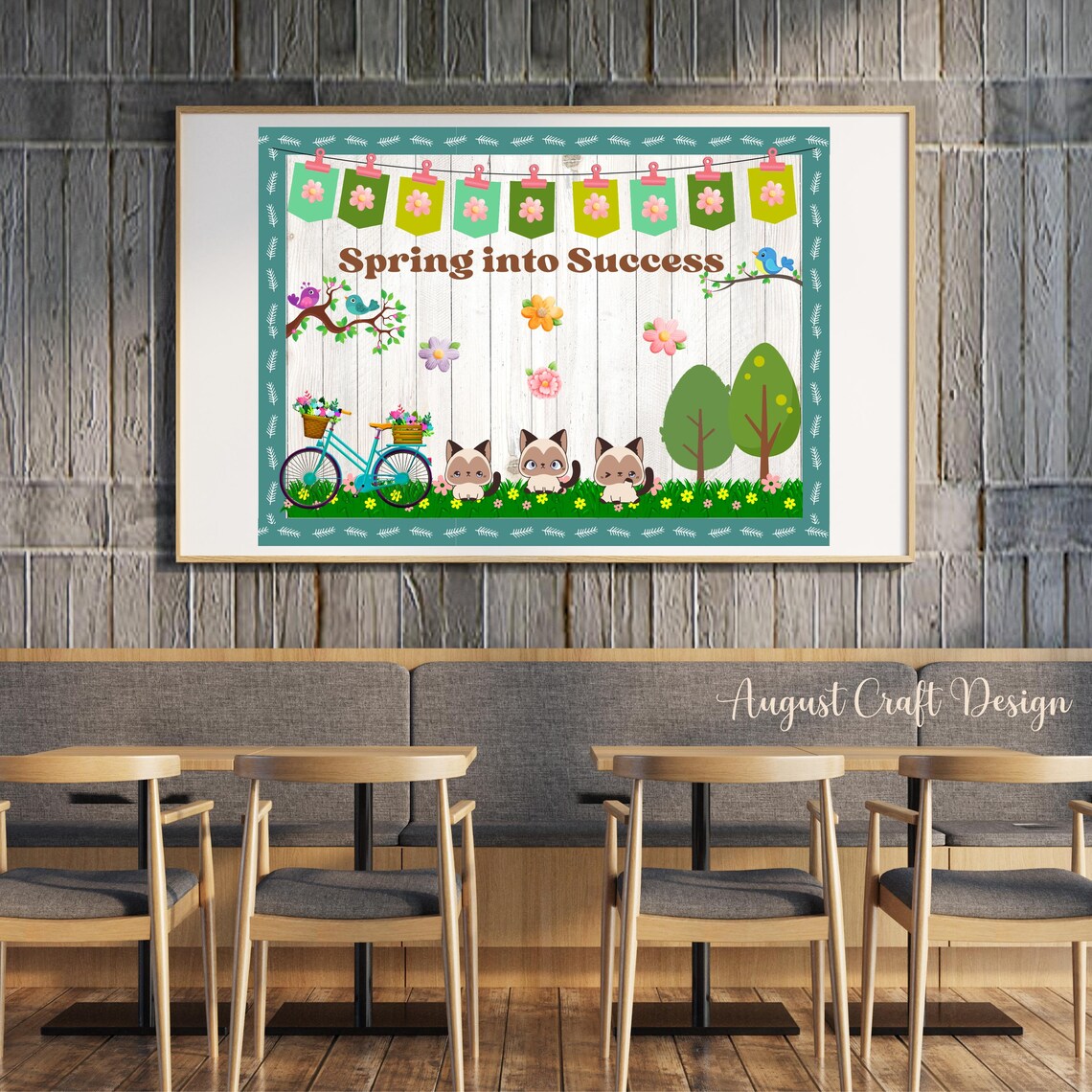 Spring Bulletin Board Kit Classroom Decor L Spring Bulletin Board for ...