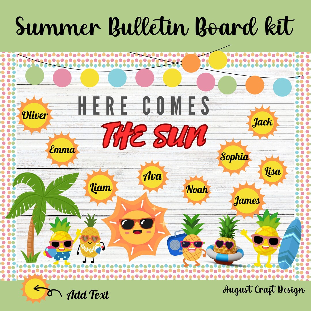 Summer Bulletin Board Kit: Classroom Decor (PDF) - Etsy