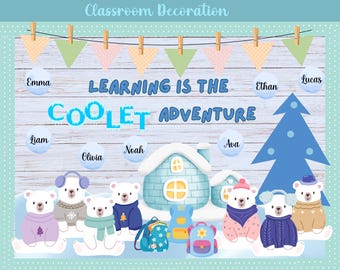 Winter Classroom Bulletin Board Kit: Snow Theme Decor (PDF) - Etsy