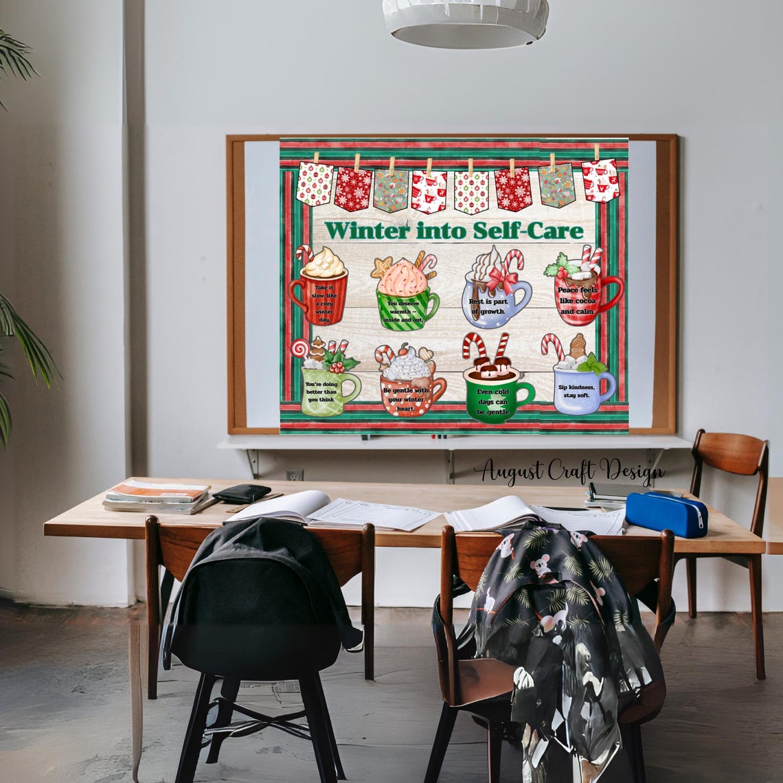 Winter Mental Health Bulletin Board | Cocoa Mugs, Self-care (PDF) - Etsy