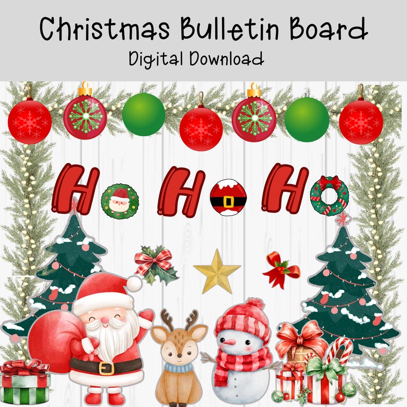 Christmas Bulletin Board Kit/ Classroom Decoration/ December Decoration ...