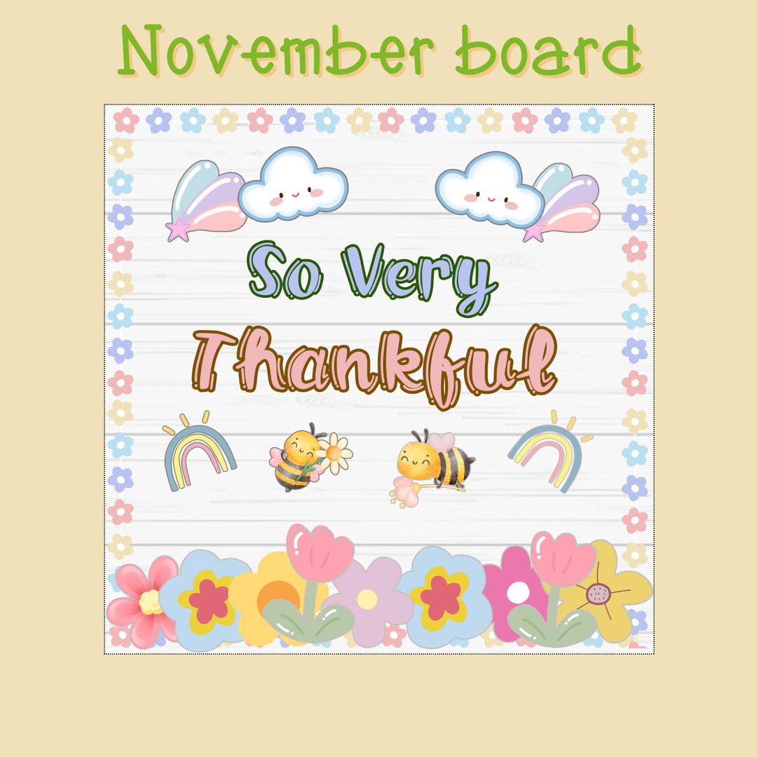 Thanksgiving Bulletin Board Kit/ November Theme/ Easy Holiday Classroom ...