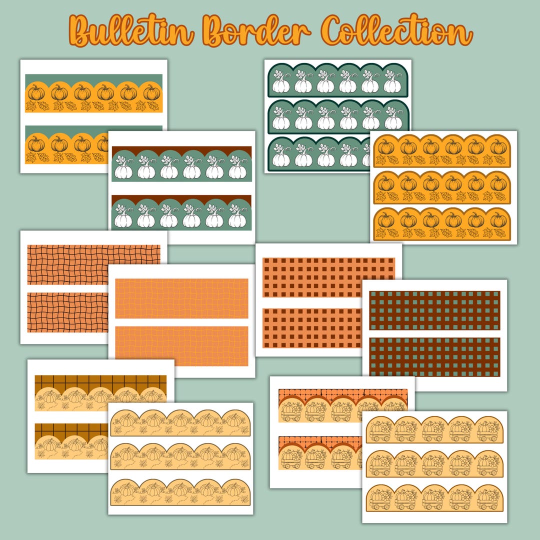 Fall Bulletin Board Borders Printable: Halloween & Autumn Classroom ...