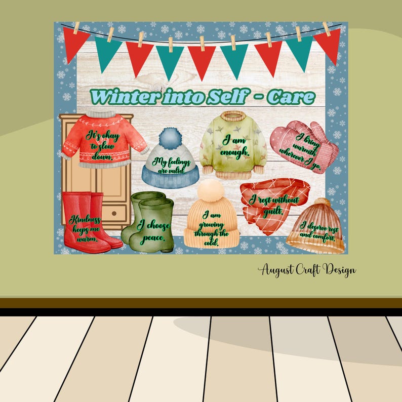 Winter Bulletin Board | Self-care Affirmation Classroom Decor | Winter ...