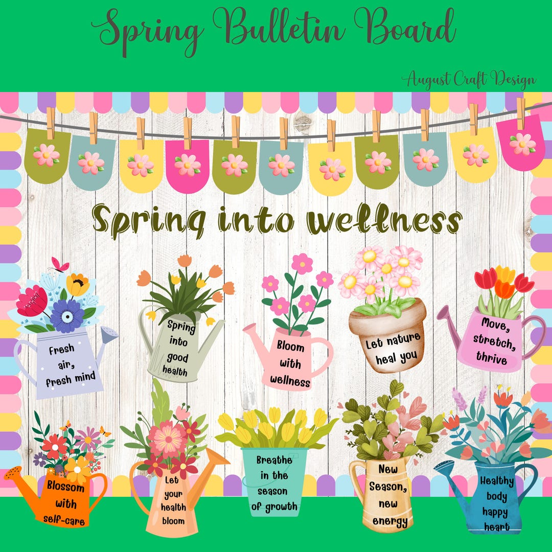 Spring Mental Health Bulletin Board/classroom Mental Health Decor ...