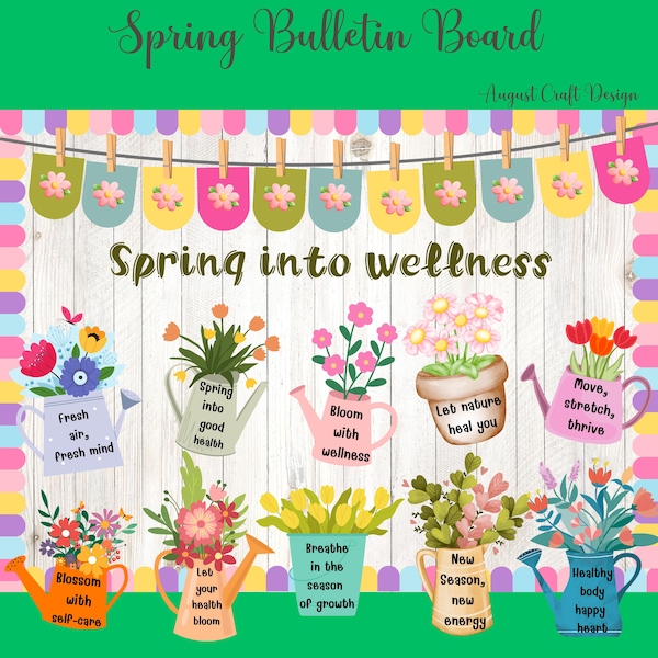 Spring Mental Health Bulletin Board - Etsy