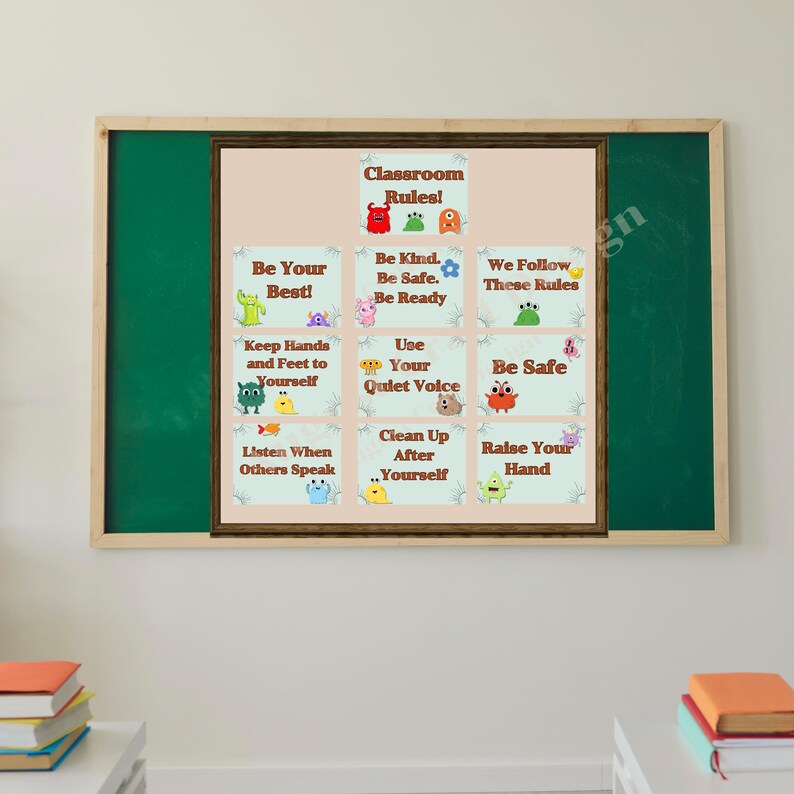 Monster Theme Classroom Rules Poster Set: Fun Back to School Decor ...