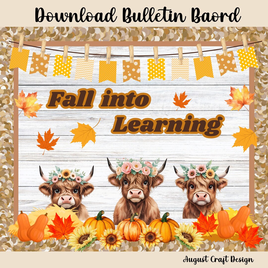 Fall Into Learning Bulletin Board Kit – Autumn Classroom Decor for ...