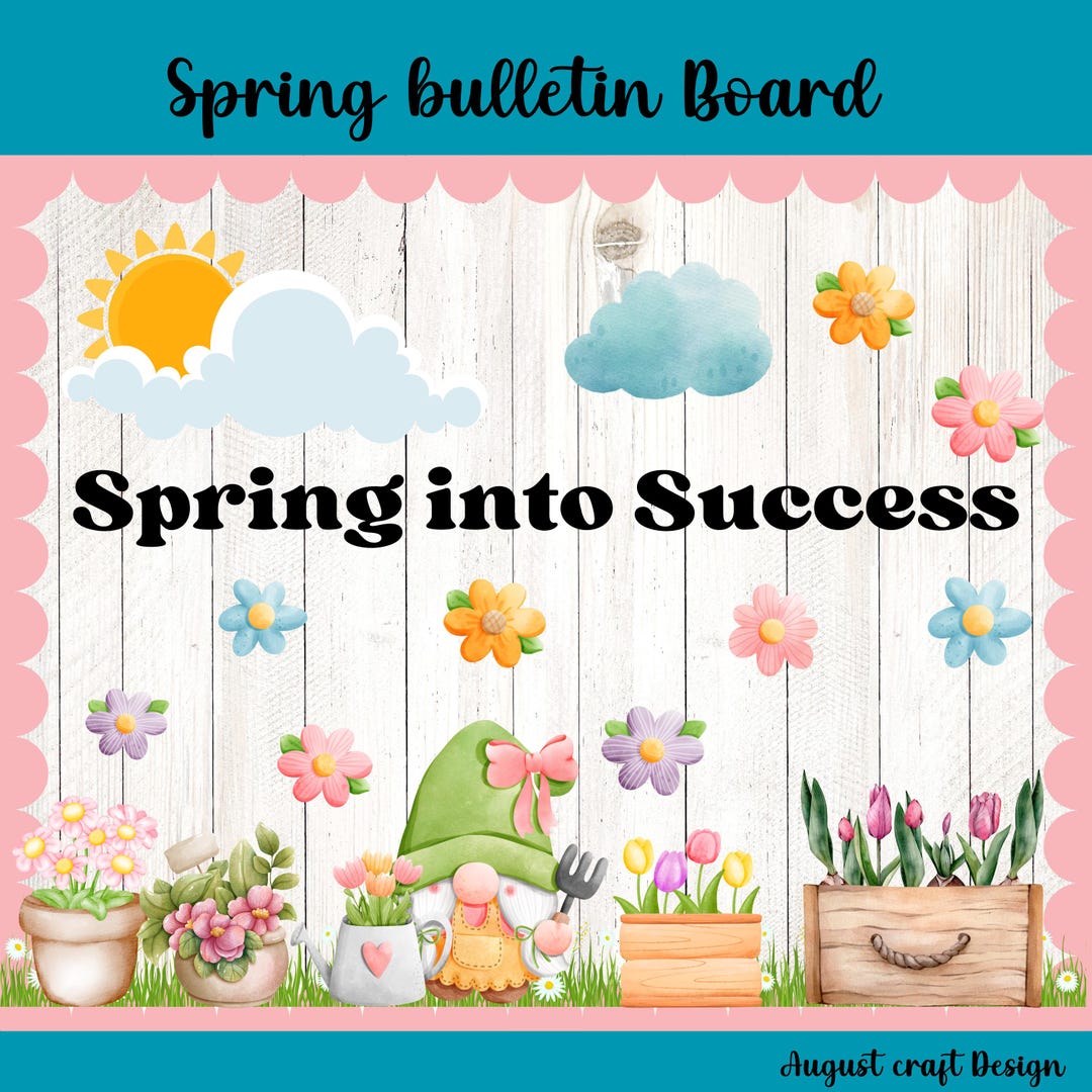 Spring Bulletin Board Kit Classroom Decor L Spring Bulletin Board for ...