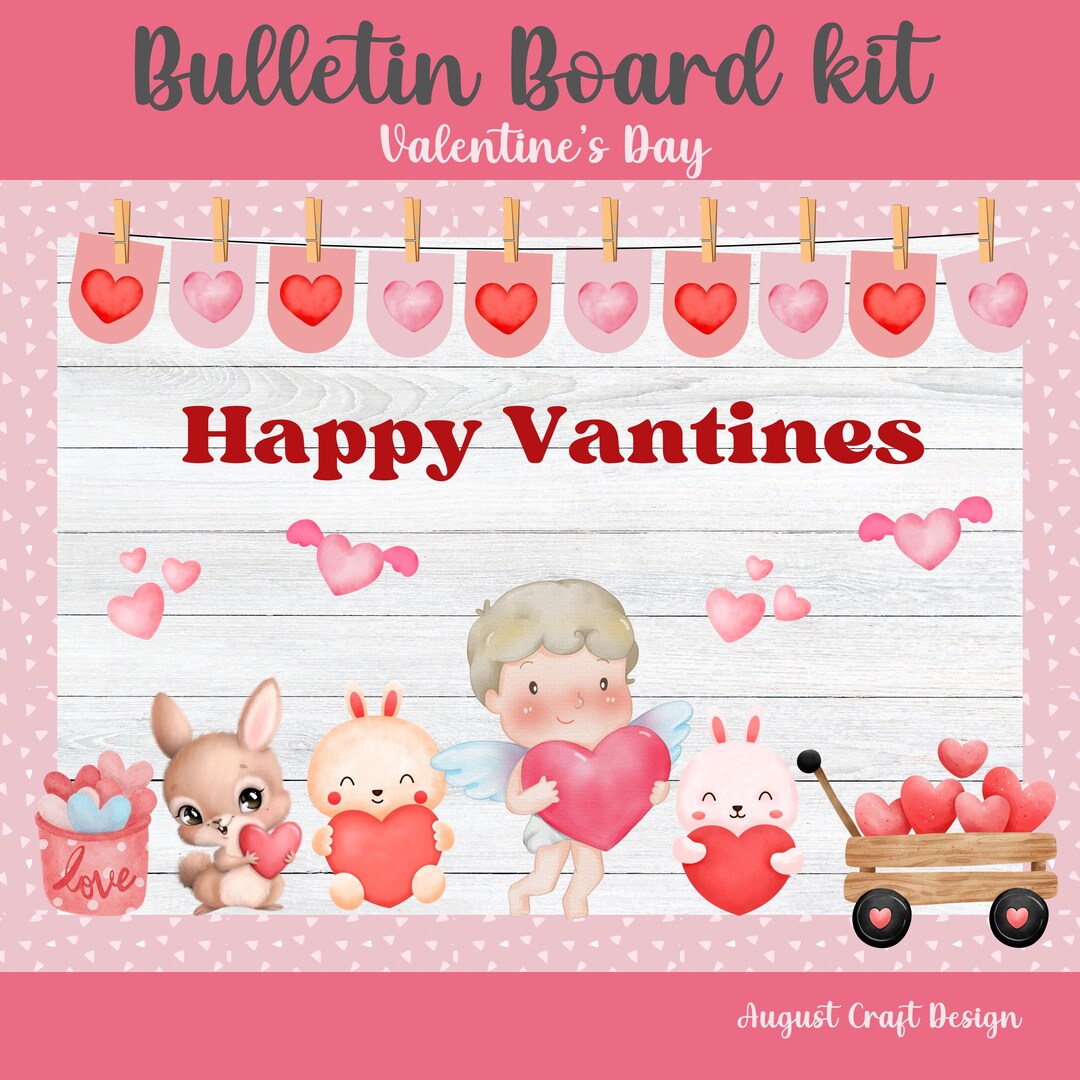 Valentine's Bulletin Board Kit: Printable Classroom Decor (PDF) - Etsy