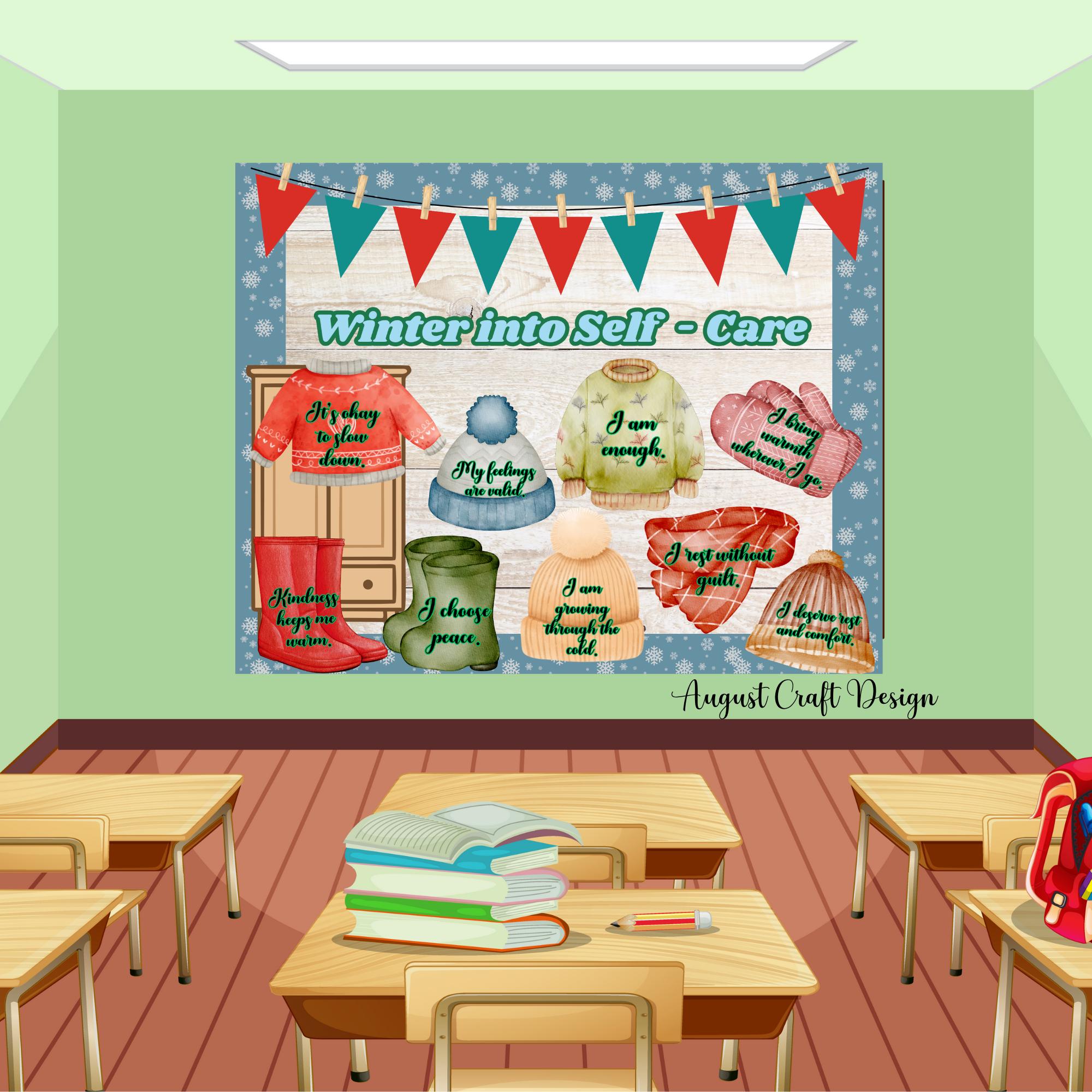 Winter Bulletin Board | Self-care Affirmation Classroom Decor | Winter ...