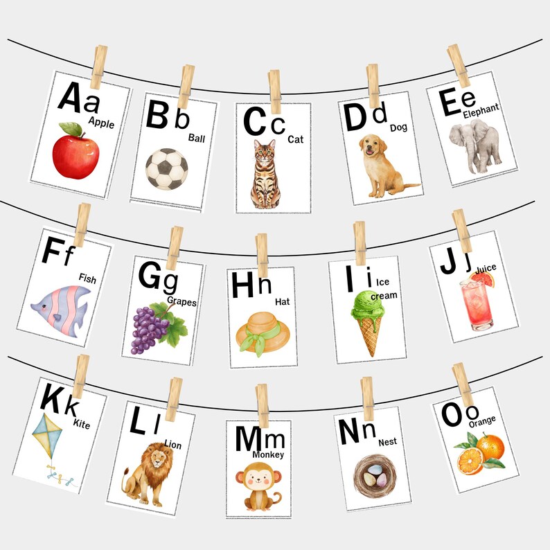 Alphabet Flashcards A–Z | Preschool Printable + Bonus Alphabet Poster ...