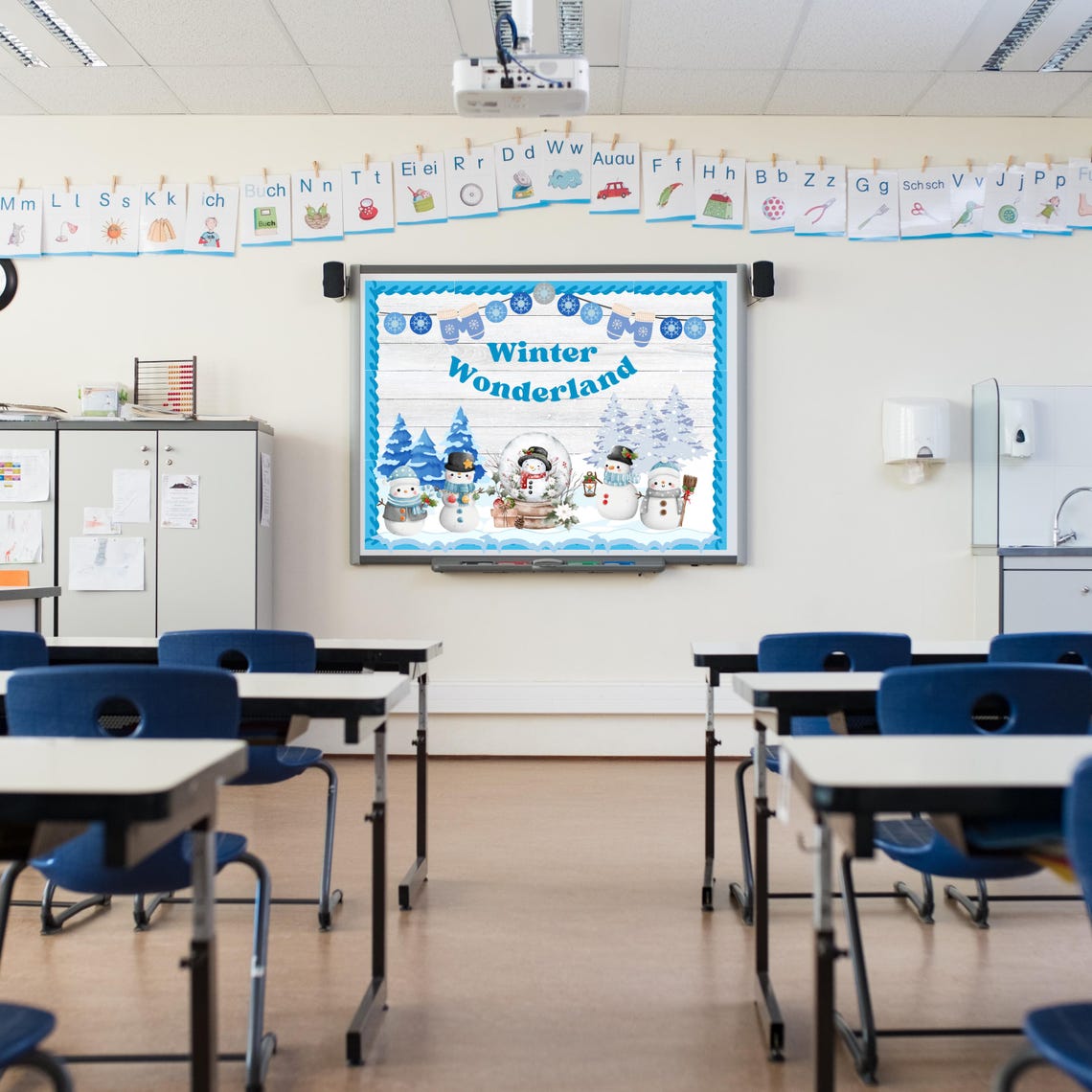 Winter Classroom Bulletin Board Kit/ Printable Snow Theme Decoration ...