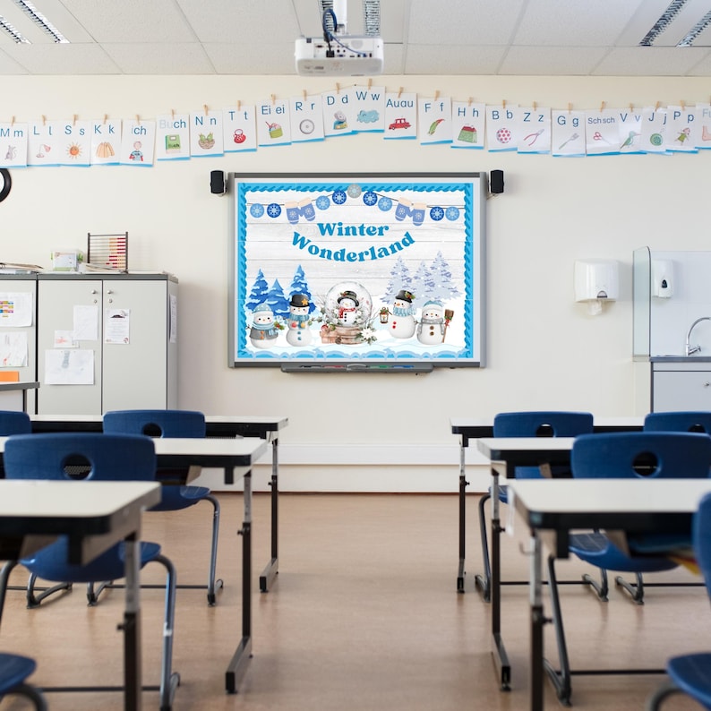 Winter Classroom Bulletin Board Kit/ Printable Snow Theme Decoration ...