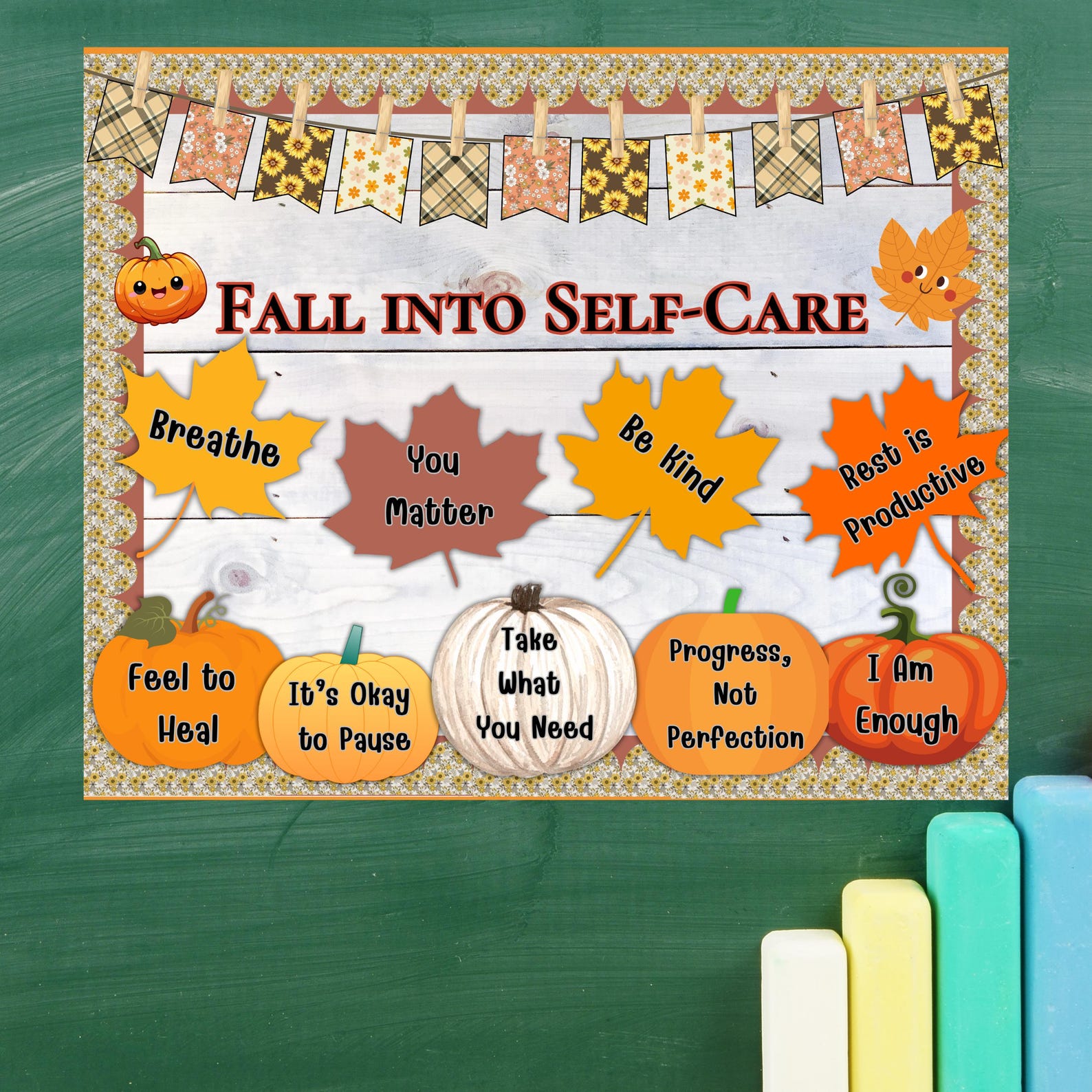 Fall Classroom Decor – Self-care Bulletin Board – Printable Positive ...