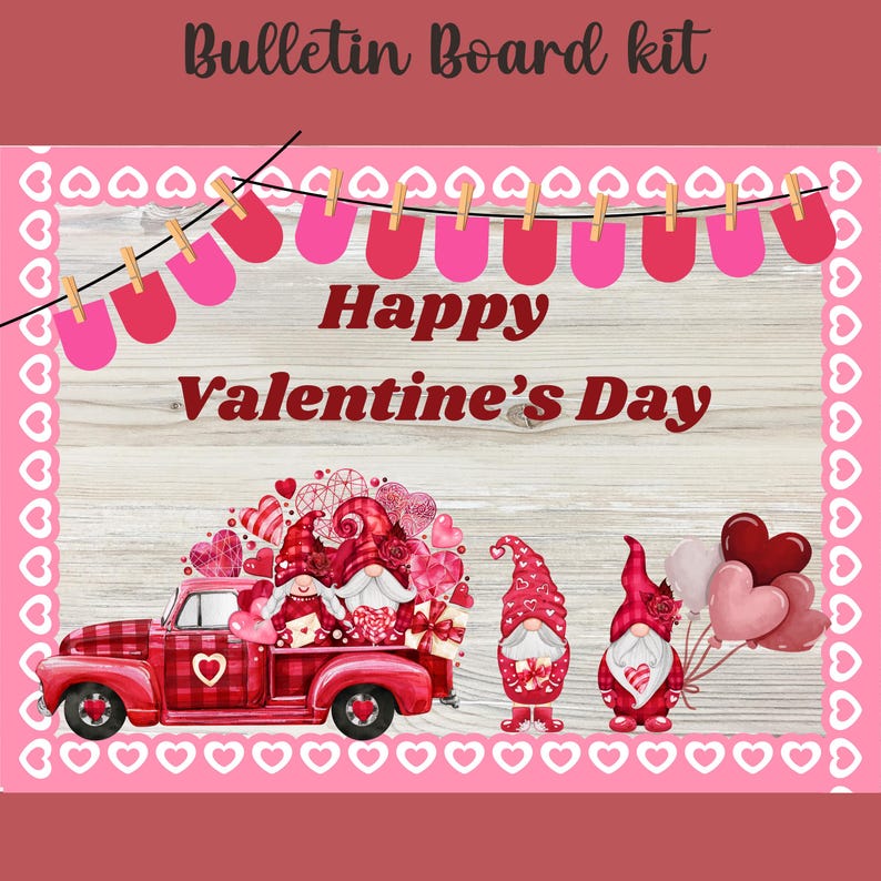Valentines Bulletin Board Kit Printable Classroom Decoration. - Etsy
