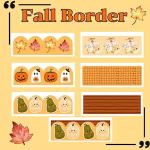 Fall Bulletin Board Borders Printable – Cute Halloween & Autumn Trim ...