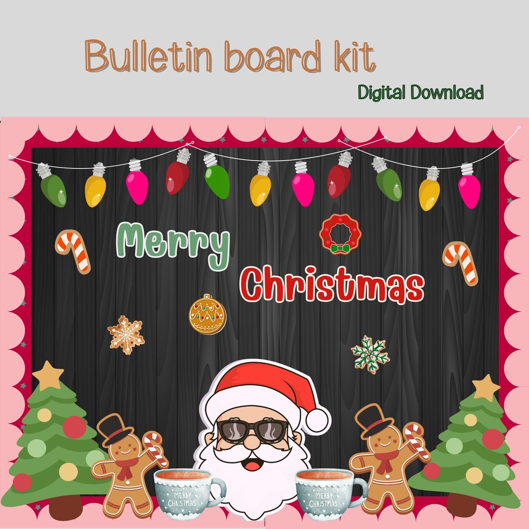 Christmas Bulletin Board Ideas, Digital Classroom Decor, Festive ...