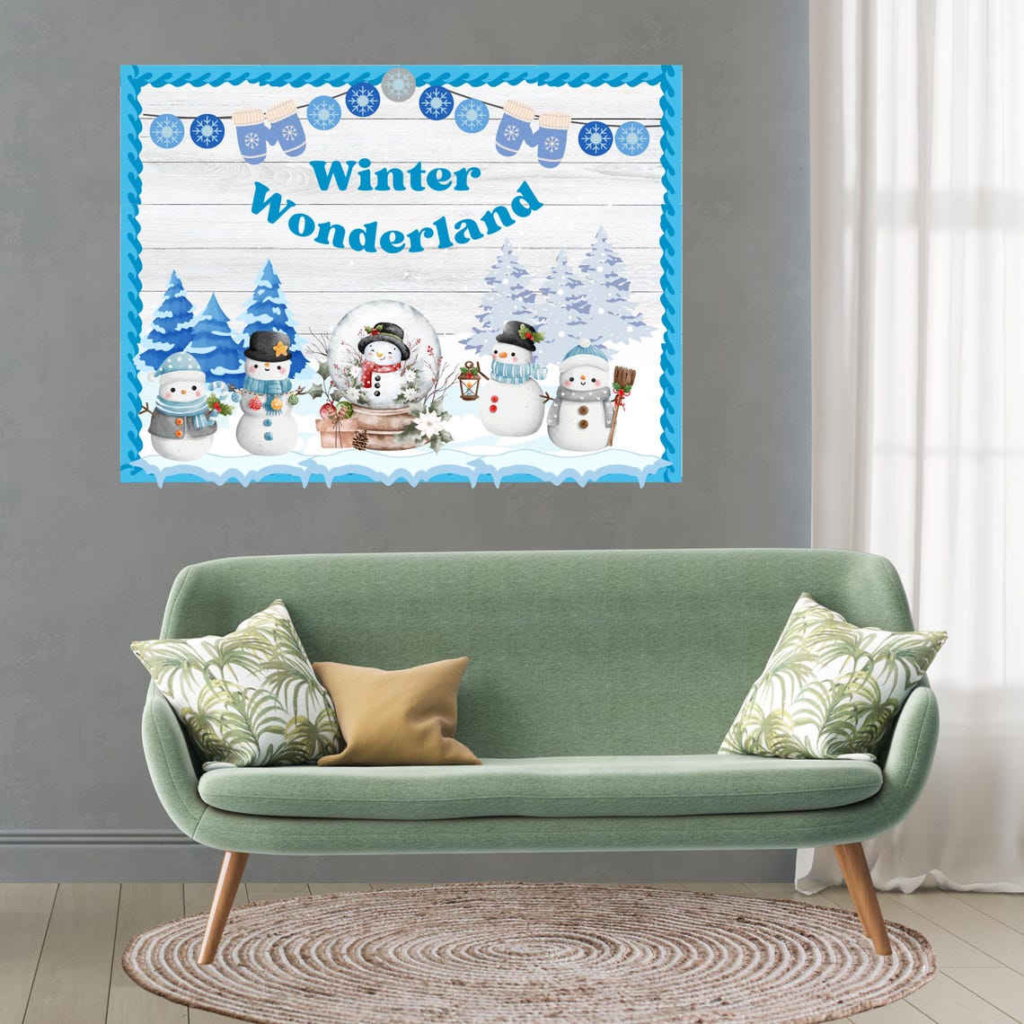 Winter Classroom Bulletin Board Kit/ Printable Snow Theme Decoration ...