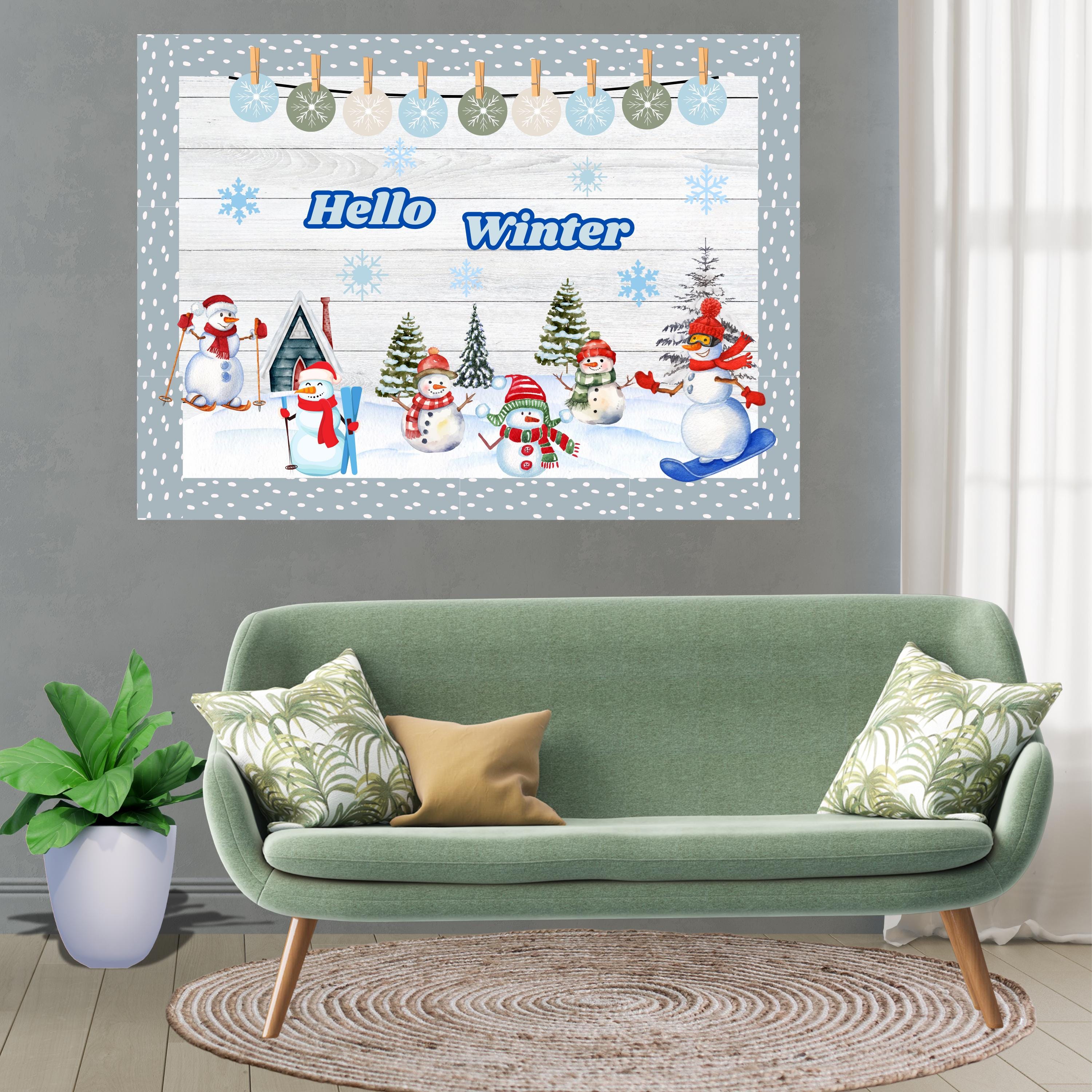 Winter Classroom Bulletin Board Kit/ Printable Snow Theme Decoration ...