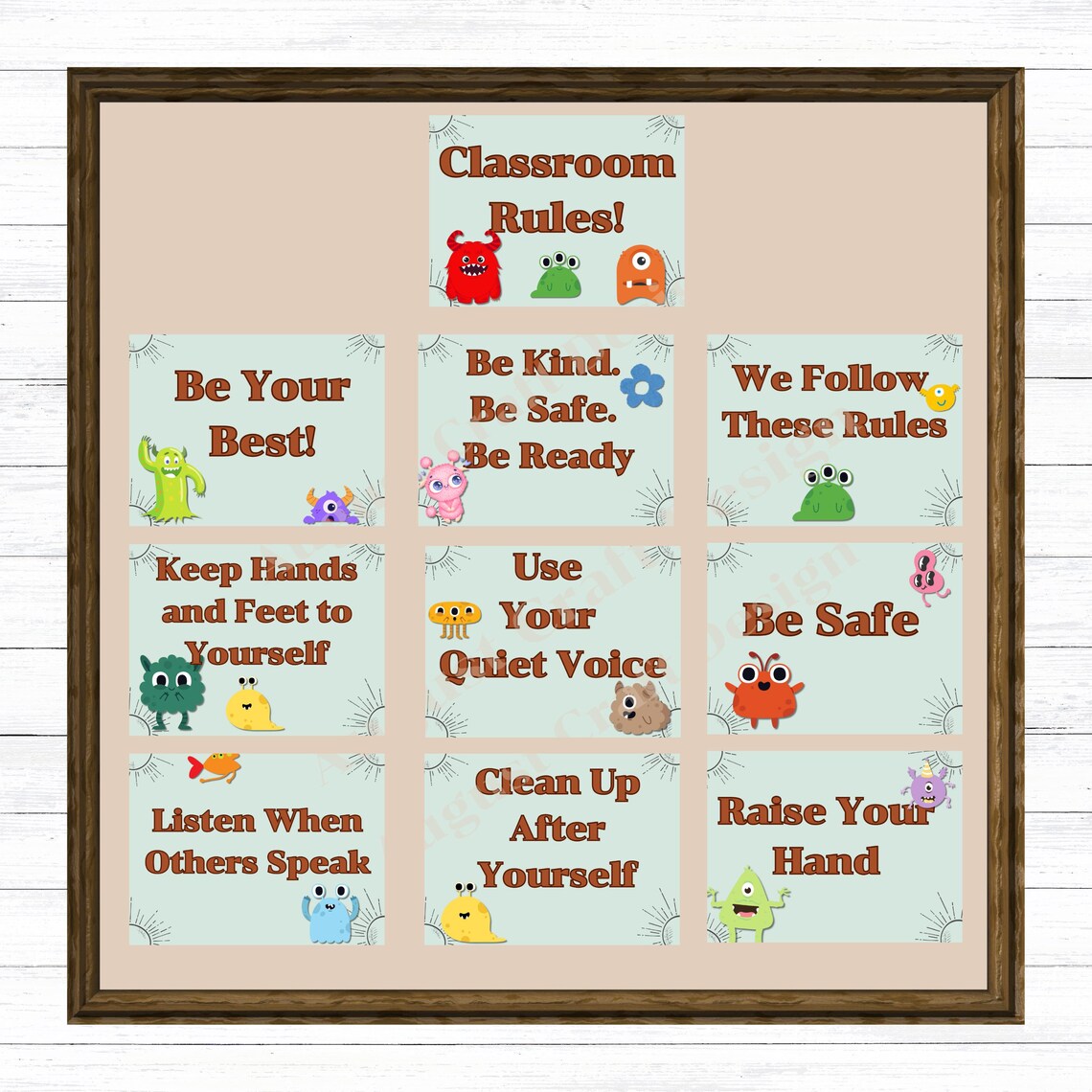 Monster Theme Classroom Rules Poster Set: Fun Back to School Decor ...