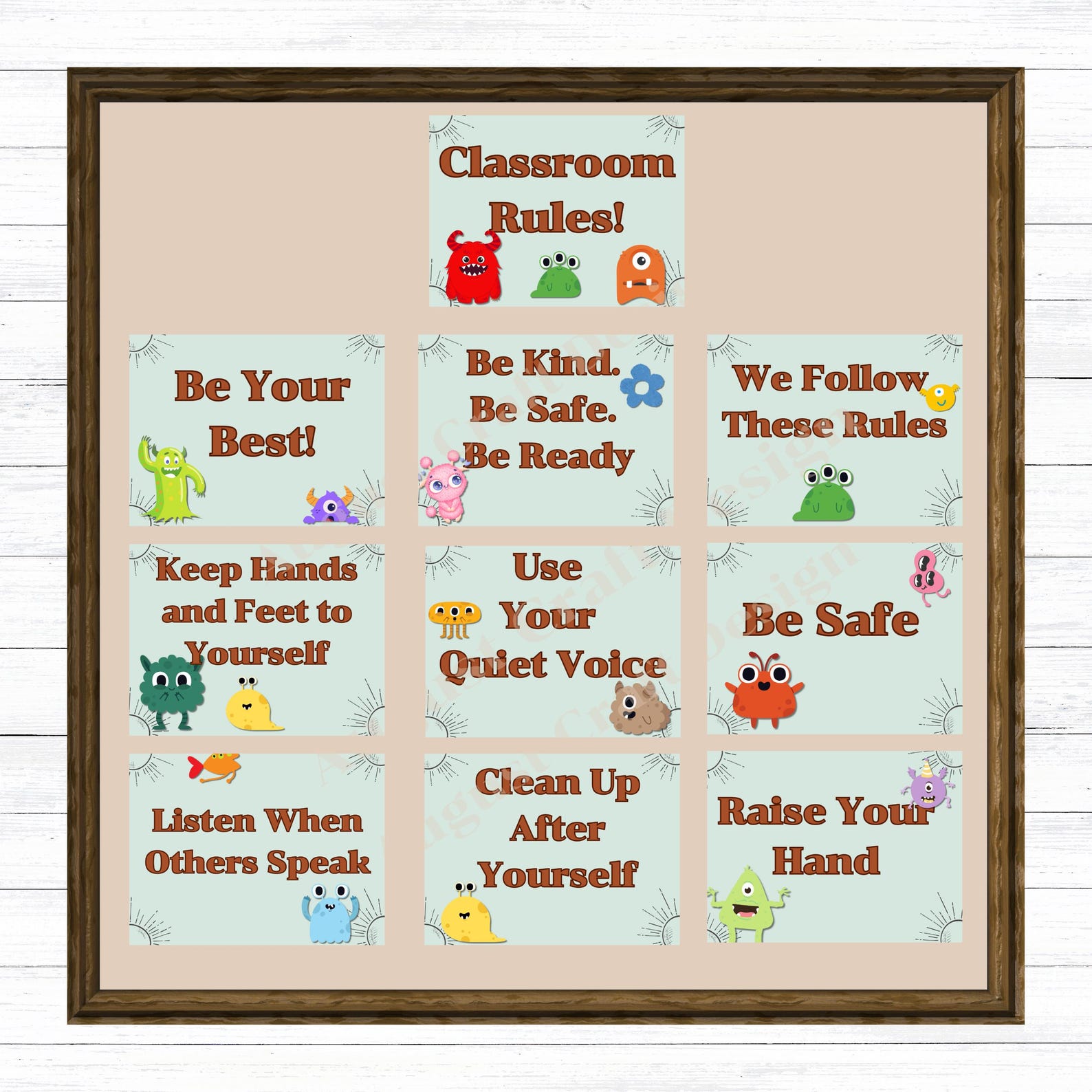 Monster Theme Classroom Rules Poster Set: Fun Back to School Decor ...